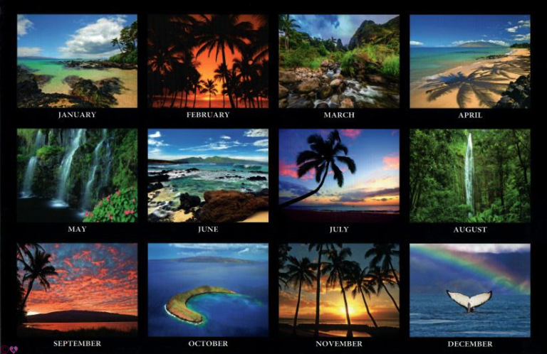 2023 Hawaii Maui Calendar Kihei Beach - Hawaii Calendars 2023